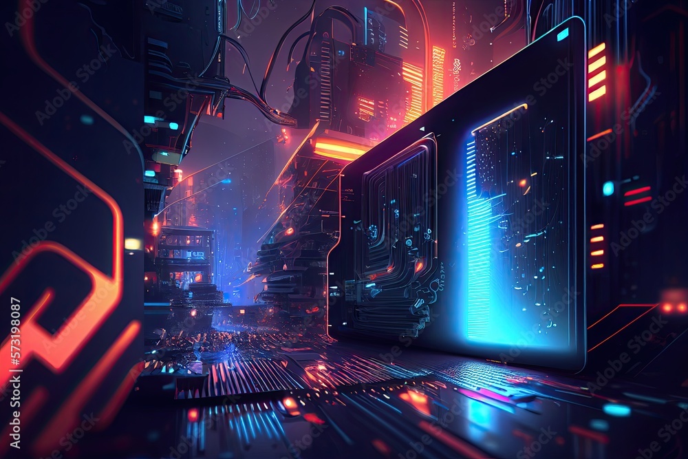 Technology Background Blue Glow Light, Abstract Digital Graphic Design ...