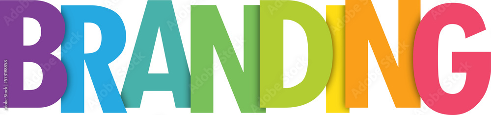 BRANDING colorful typography banner on transparent background Stock ...