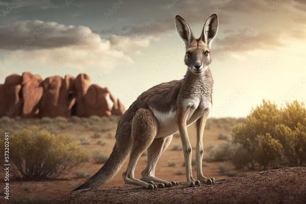 kangaroo in the wild enjoys nature, blur, 4K, Animal Wallpaper ...