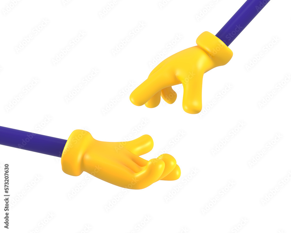 Yellow emoji taking and giving hand. Isolated begging gesture icon ...