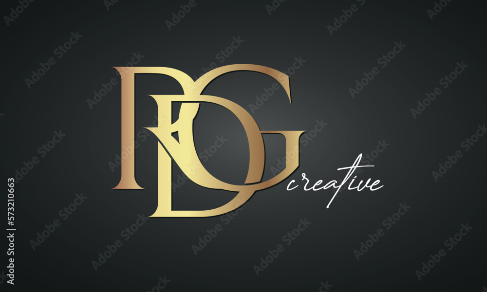luxury letters RDG golden logo icon premium monogram, creative royal ...