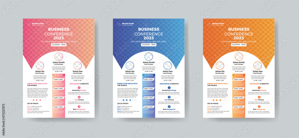 Corporate annual conference or meetup promotion flyer template ...
