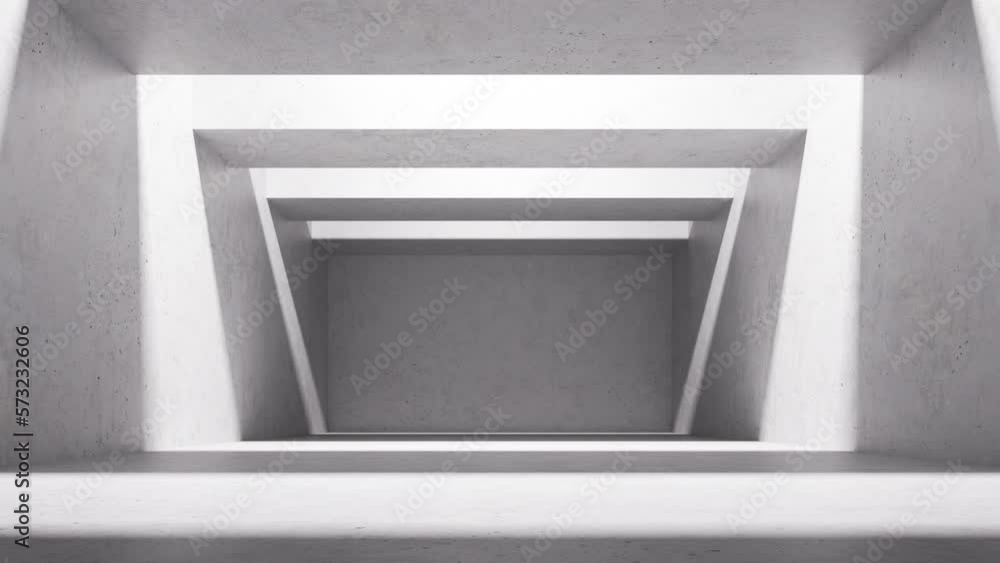 cycled 3d animation. Abstract background. Light and shadows move ...