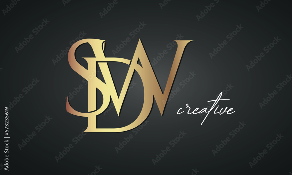 Vetor de luxury letters SDW golden logo icon premium monogram, creative ...