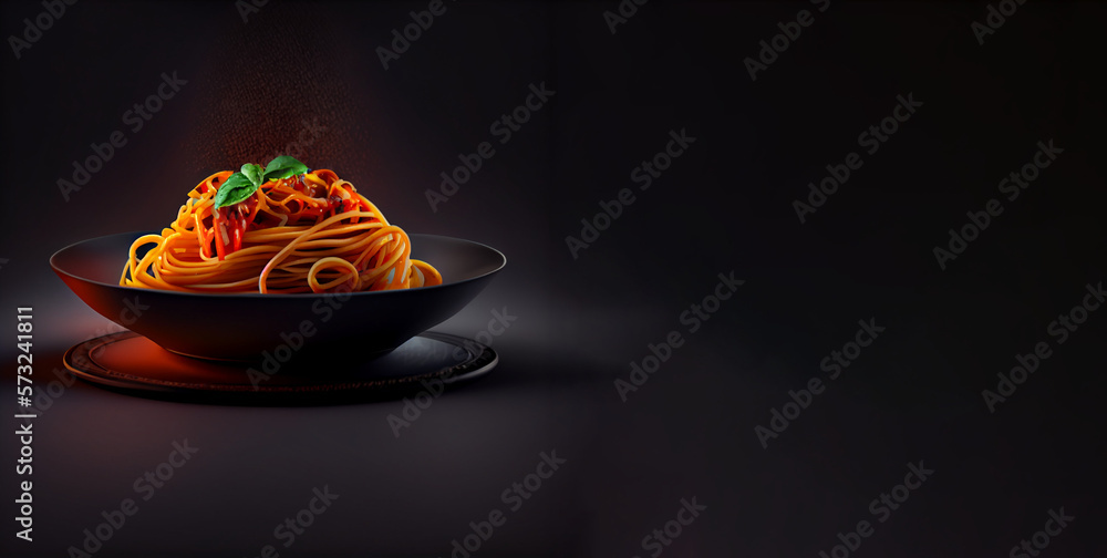 spaghetti in the solid plate realistic 3D, product showcase for food ...