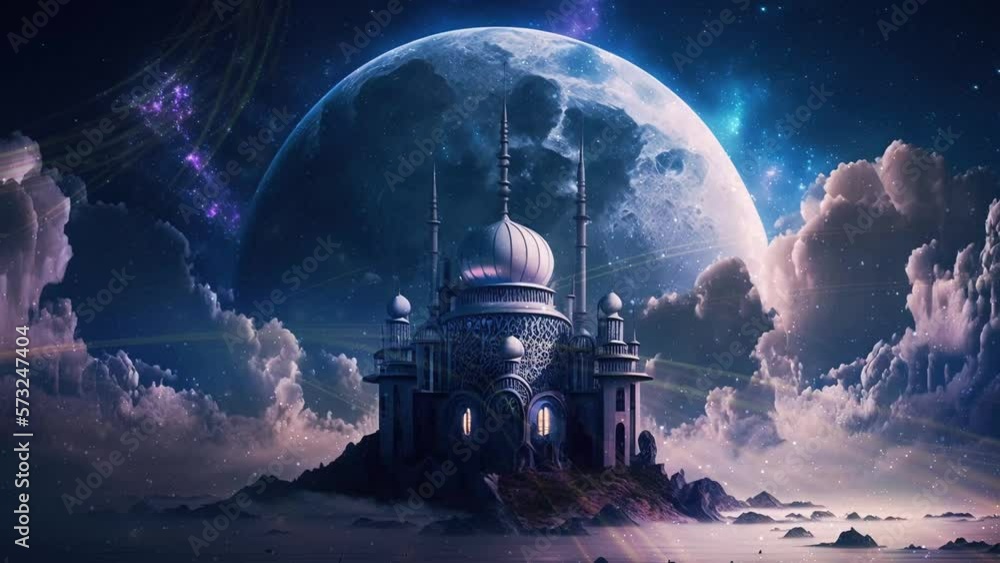animated islamic background , ramadan mosque UHD 4K 30 fps AI ...
