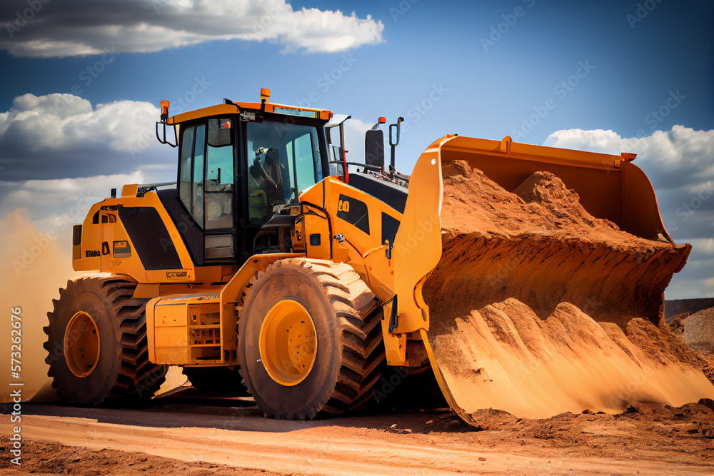 Wheel loader efficiently moving and storing massive amount of sand ... Wheel loader efficiently moving and storing massive amount of sand ...