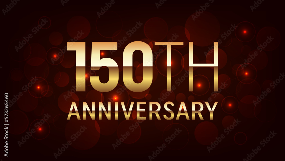 150th Anniversary logo design with golden number and text for ...