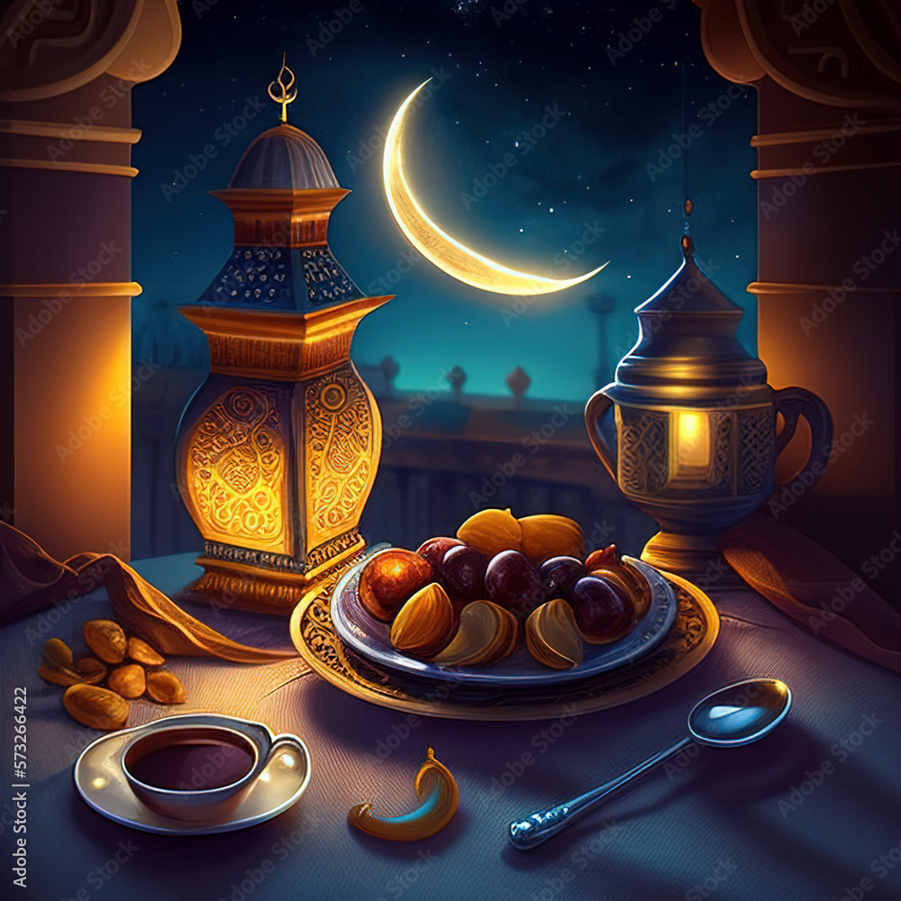 Waiting for iftar time in Ramadan - Created with Generative AI ...