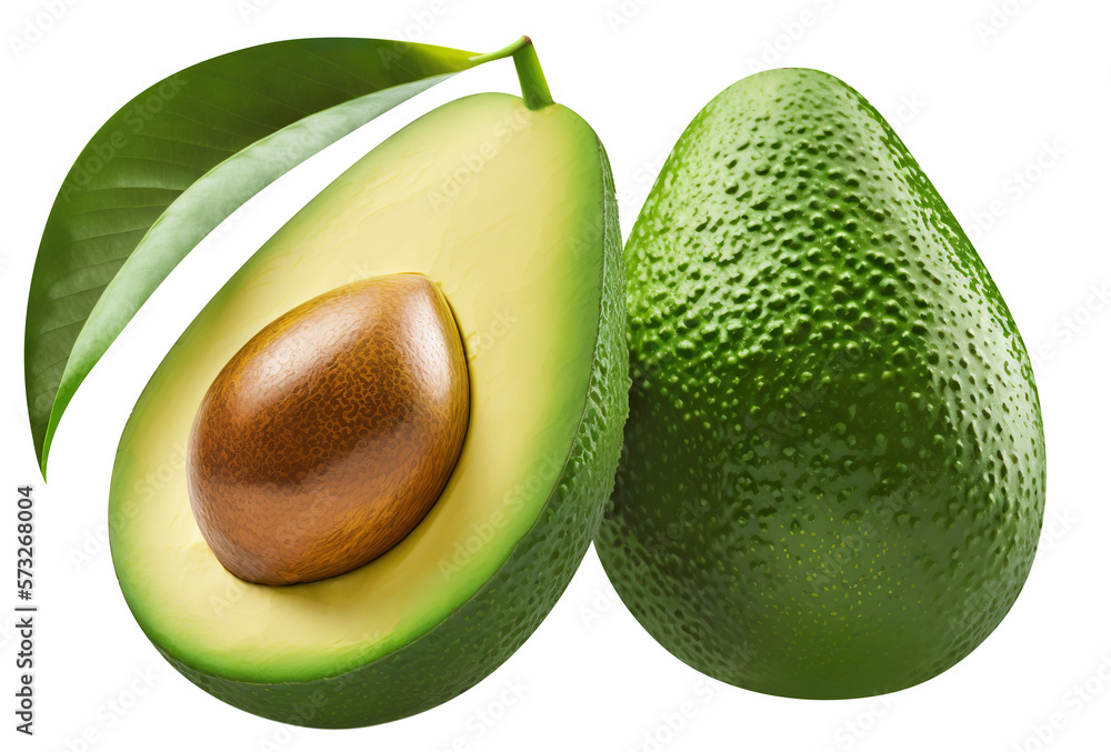 Delicious avocado fruits cut out. Based on Generative AI Stock ...