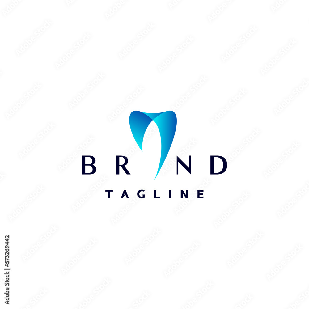 Minimalist Teeth Symbol Logo Design. Elegant Simple Blue Teeth Symbol ...