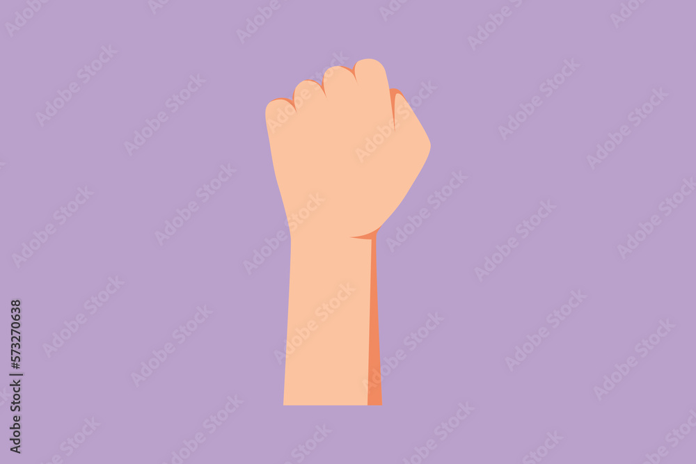 Graphic flat design drawing fist or resistance hand symbol. Fighting ...