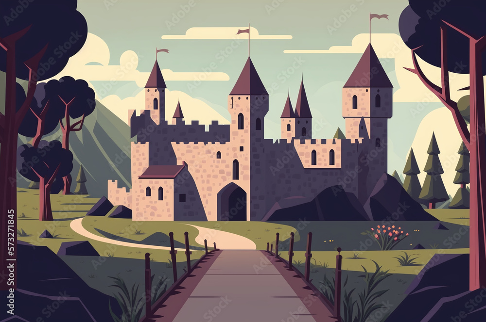 Cartoon Medieval Castles