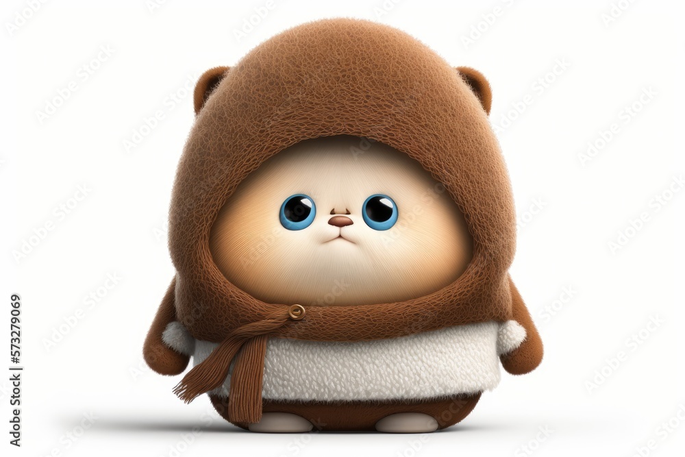 a cute adorable cartoon character generative ai Illustration isolated ...