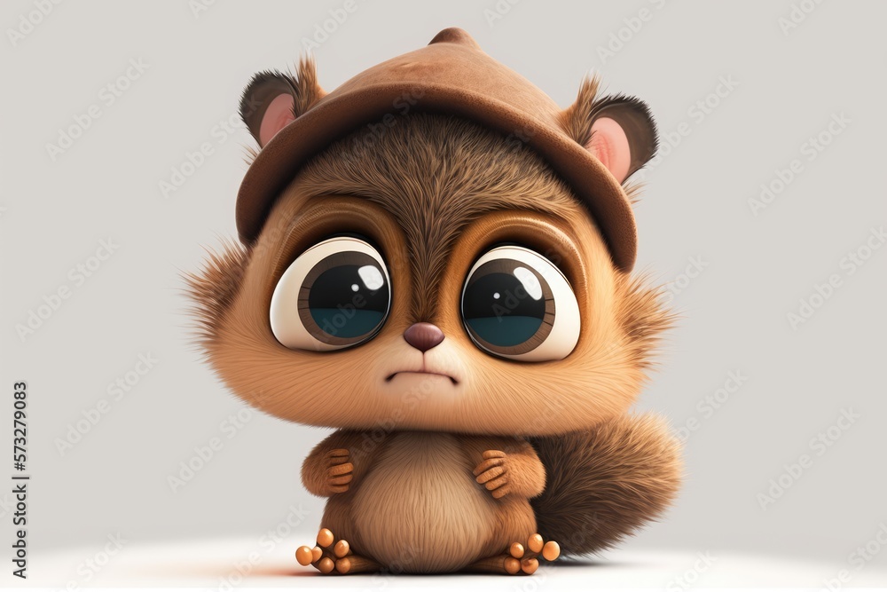 a cute adorable cartoon character generative ai Illustration isolated ...