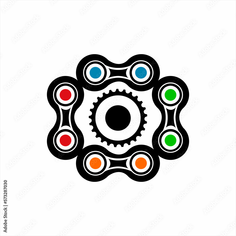 Bike mechanic logo design with chain and gear elements. Stock Vector ...