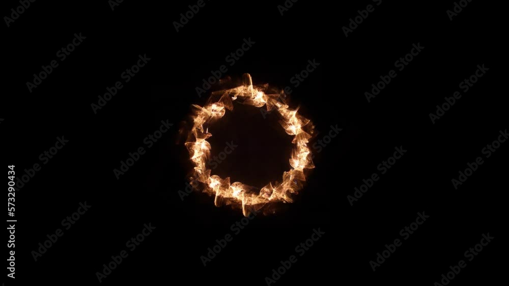 Fire geometric circle on a dark background. Easy to add lens flare ...