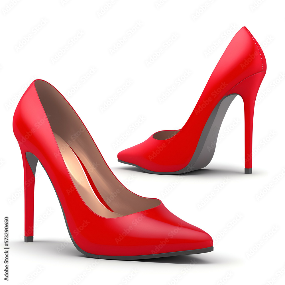 red high heels shoes - red high heels on white background - high heels ...