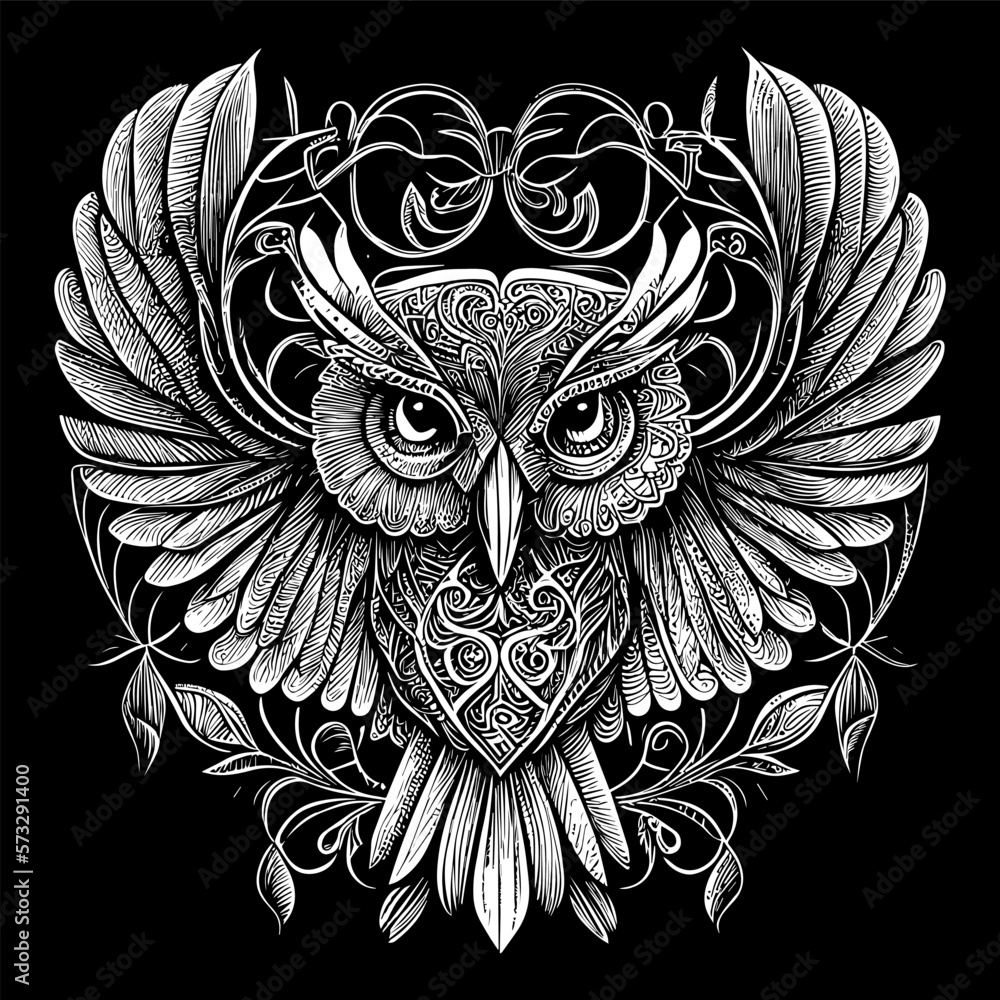 Beautiful illustration of an owl perfectly captures its enigmatic and ...