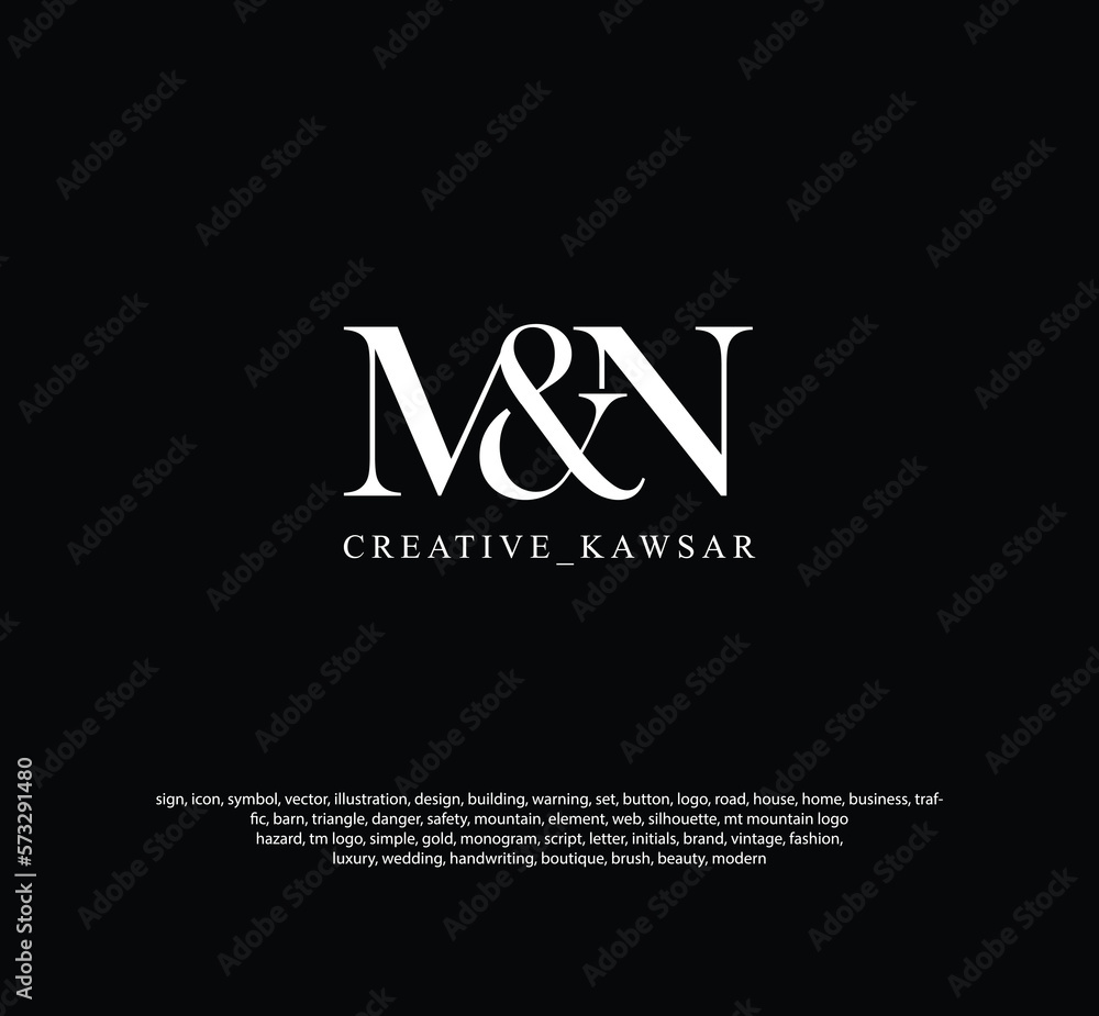 M&N logo or N&M modern logo, golden, creative, minimal, icon, letter ...