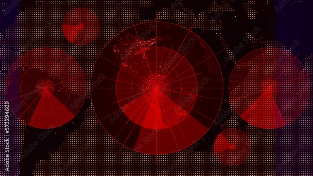 animated radar Hud interface technology scanning on holographic digital ...