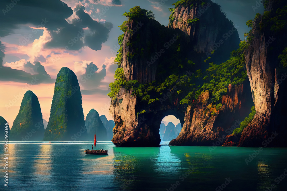 Most Beautiful place in Ha Long Bay, Vietnam, Costa Rica, realistic ...