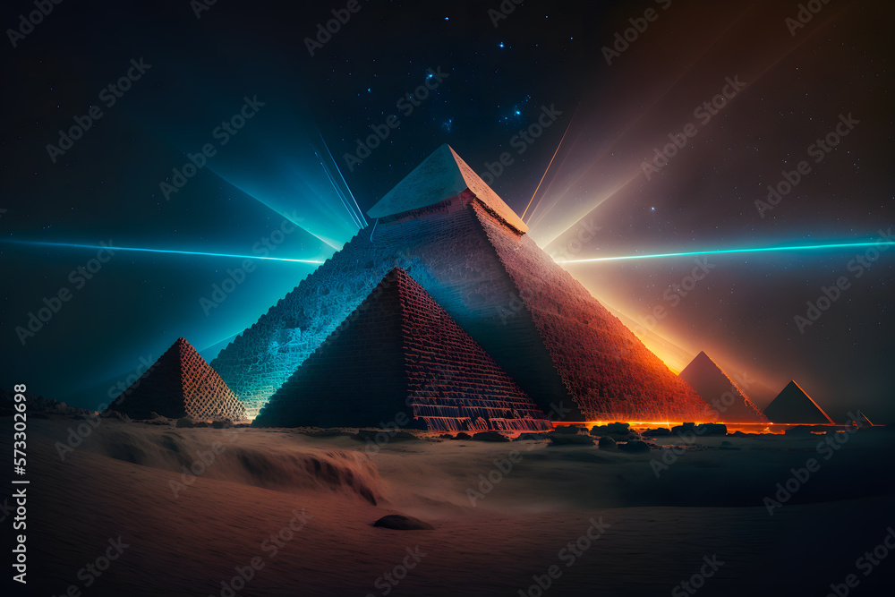 Luminous rays around the Egyptian pyramids, signals to space to alien ...