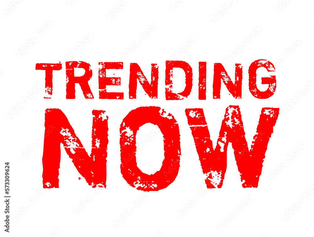 Trending Now png icon with red color text. With no background. For your ...