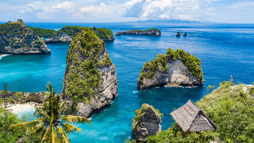 Aerial beautiful scenery view of Tree House (Rumah Pohon), at Atuh ...