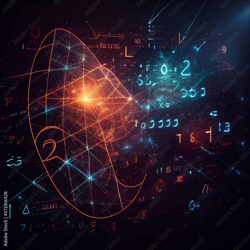 Abstract scientific background with fabstraction formulas: Schrodinger ...