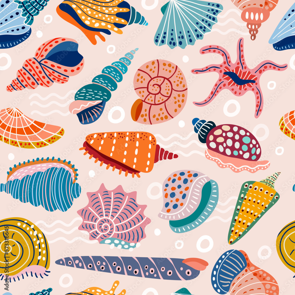 Seashell Pattern Background