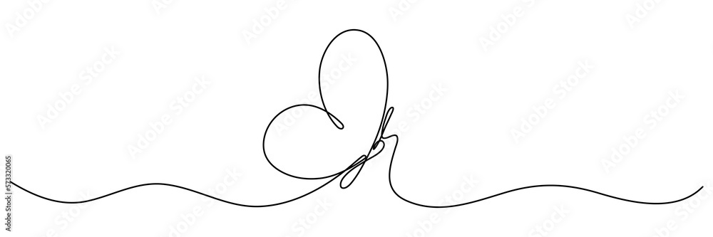 Butterfly continuous line art drawing. Vector illustration isolated on ...