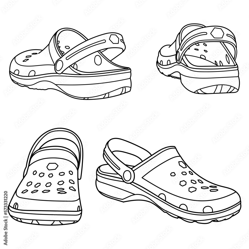 Ivano-Frankivsk, Ukraine - 16 May: Big set of Hand drawn Crocs detailed ...