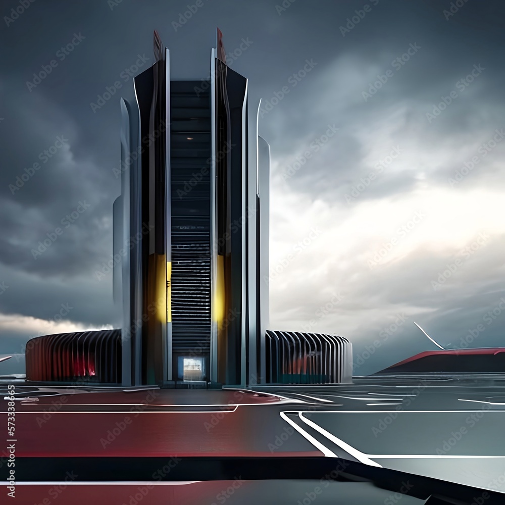 image that showcases the sleek lines and bold colors of futuristic ...