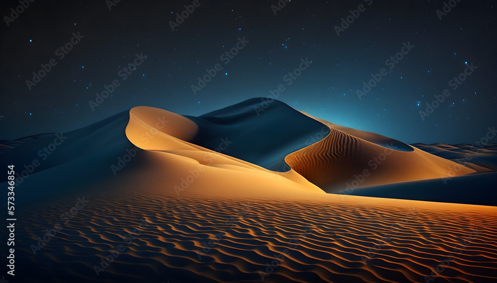 Desert Sand Dunes Night