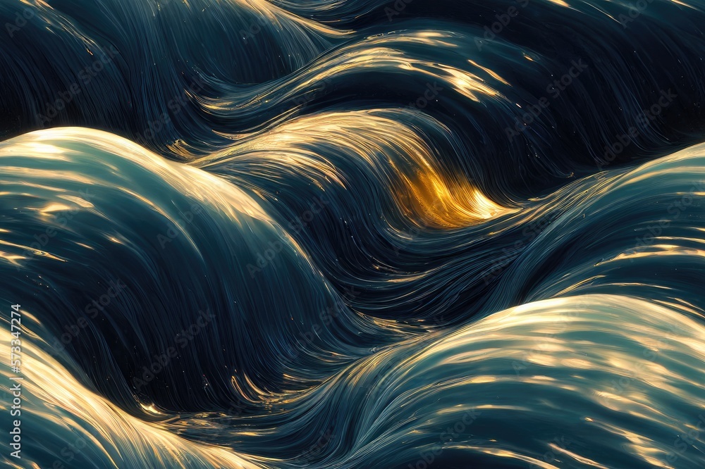 Blue Aqua Azure Ocean Sea Waves and Swirling Water Seamless Repeating ...