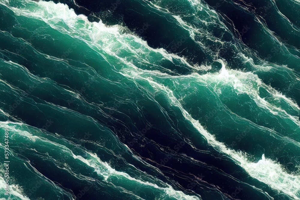 Blue Aqua Azure Ocean Sea Waves and Swirling Water Seamless Repeating ...