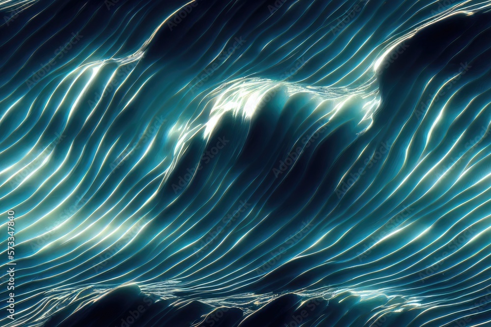 Blue Aqua Azure Ocean Sea Waves and Swirling Water Seamless Repeating ...