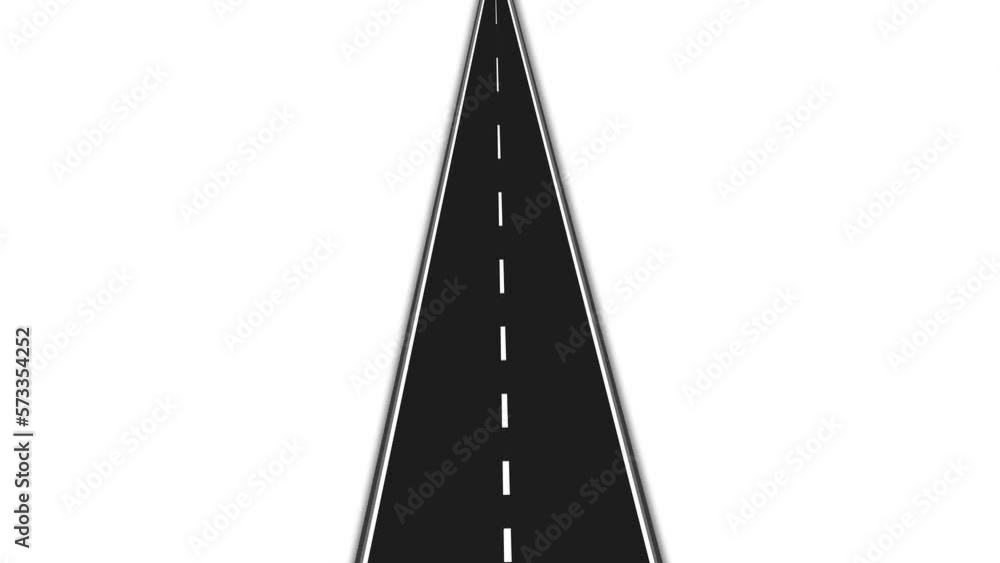 Highway Simple Animation for Cartoon and car driving Animated Straight ...