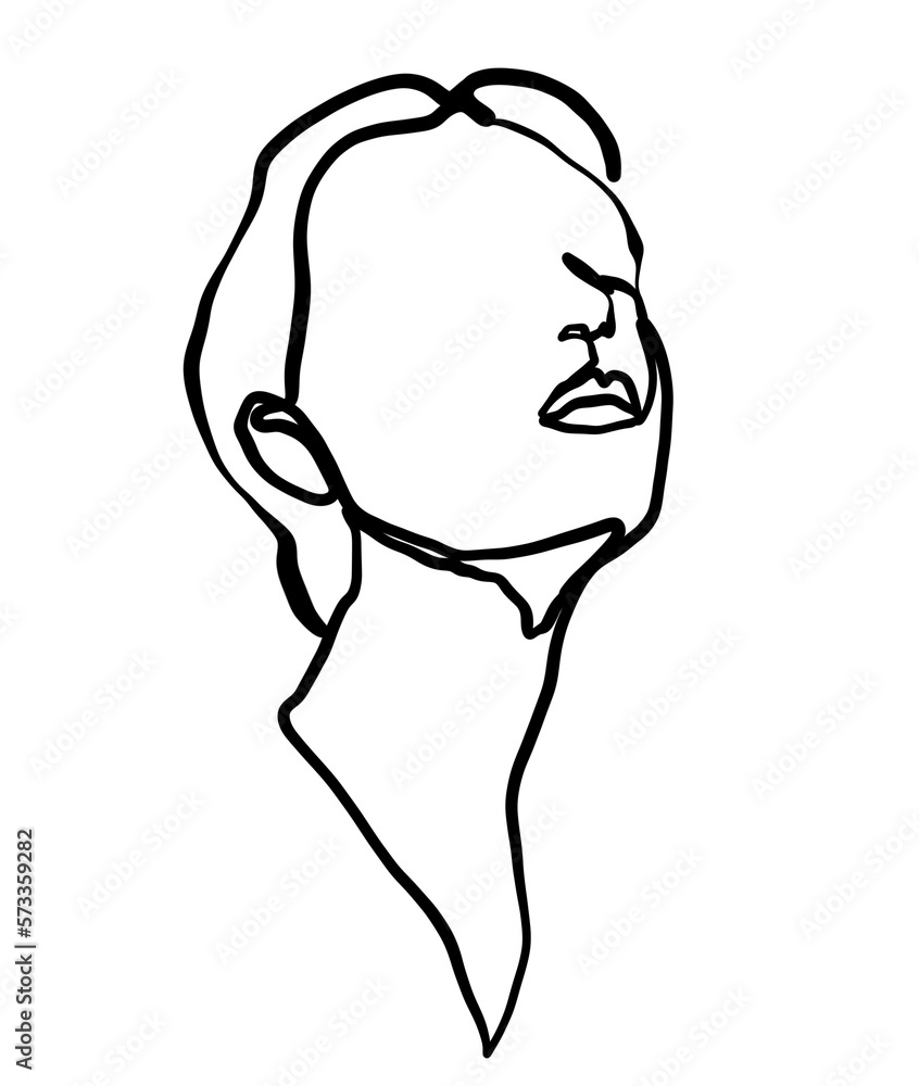 Abstract female line drawing, continuous line art abstract drawing ...