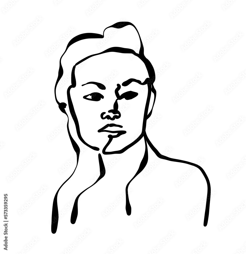 Abstract Female Line Drawing Continuous Line Art Abstract Drawing