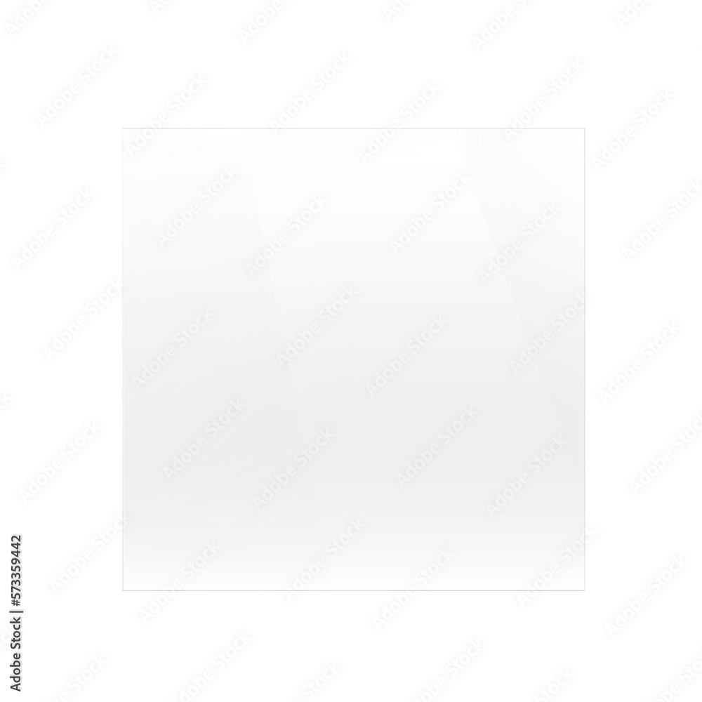 Square glass transparent realistic plate. Acrylic and glass texture ...
