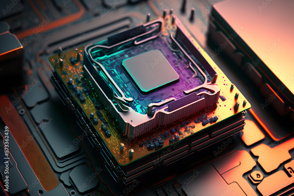 CPU processor with modern futuristic technology appearance. Neural ...
