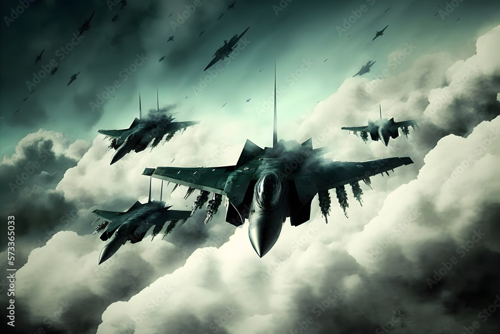 Photo & Art Print Formation of destroyer jets float in sky during ...