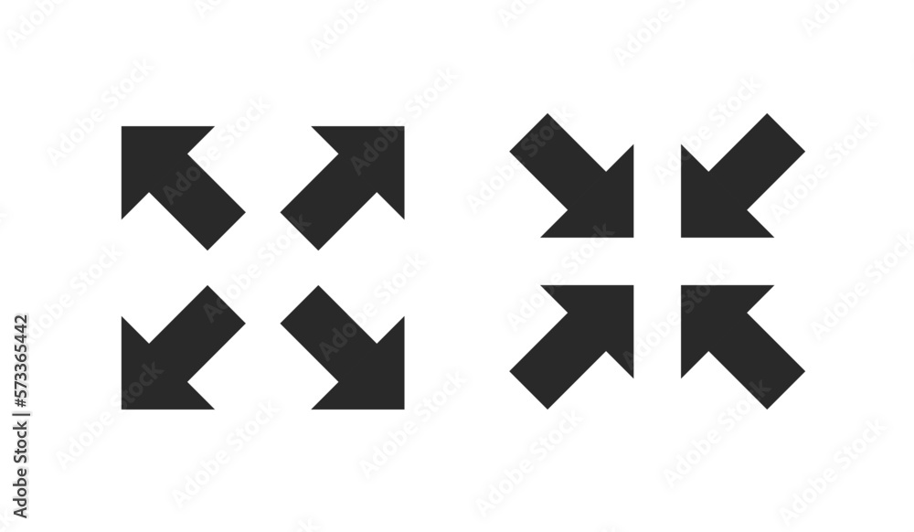 Fullscreen pictogram arrow size icon. Full screen bigger extend video ...