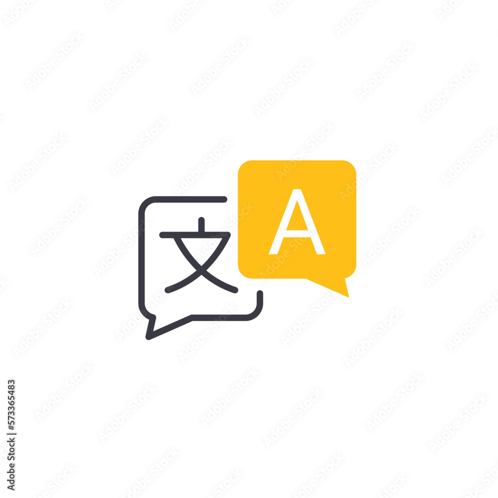 Translator app icon logo. Translate language glossary chinese english ...