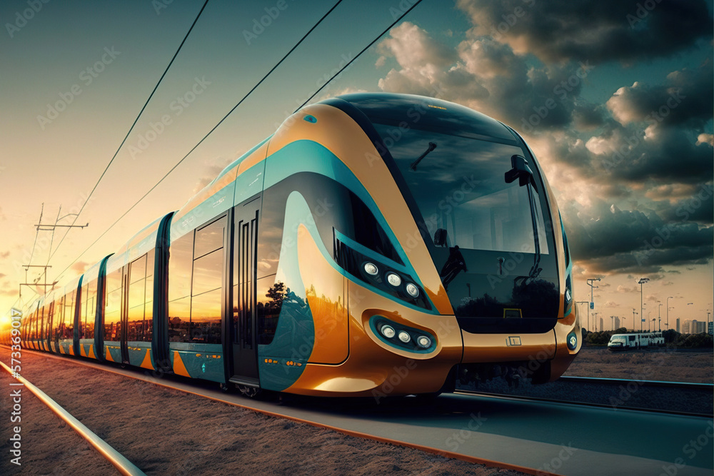 The future of public transport faster cleaner trains, concept of ...