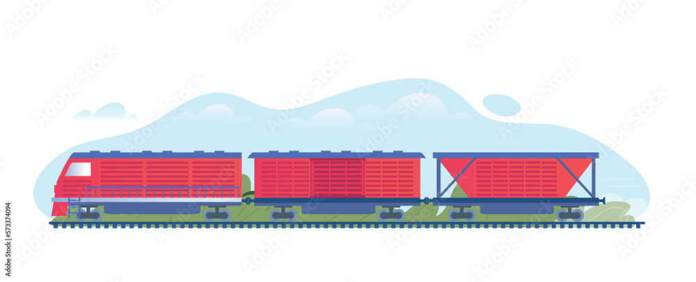 Logistic transport train concept. Railway and transport for ...