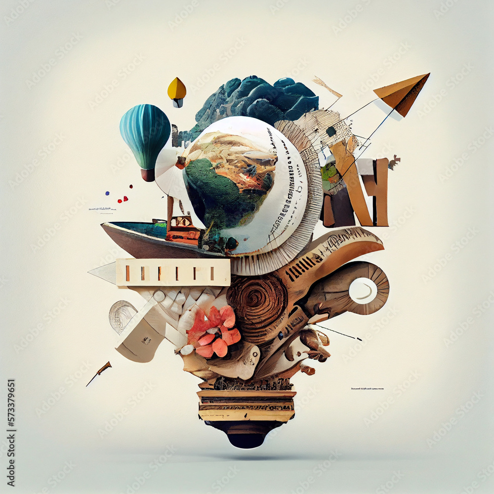 Journey of the Mind: A Thought Processing Collage, Creative Collage of ...