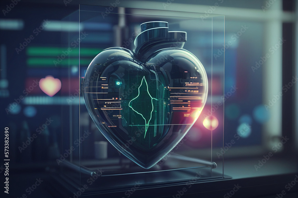 heart beat on monitor Innovative technology perating room futuristic ...